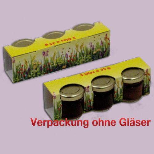 Wickelpackung "Blumenwiese" für 3 x 30 g-Gläser, 0,40